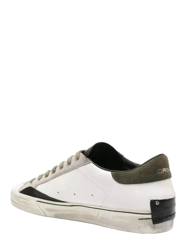 CRIME LONDON Distressed Effect Leather Sneakers - White