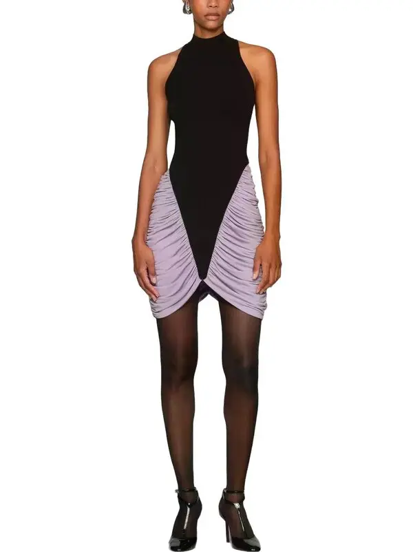 ET OCHS Ruched Panelled Mini Dress - Black