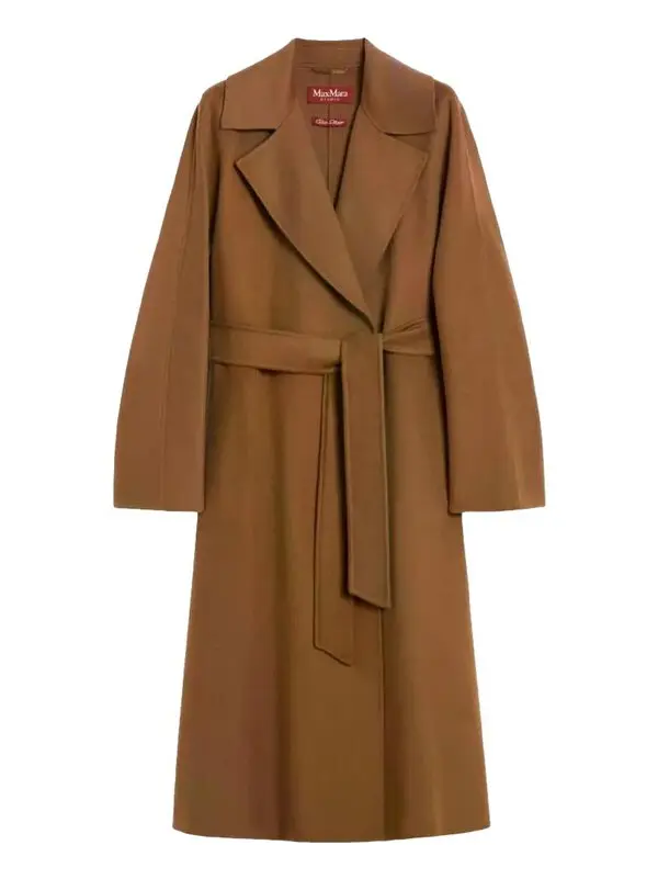 Max Mara Wool Belted Wrap Coat - Brown