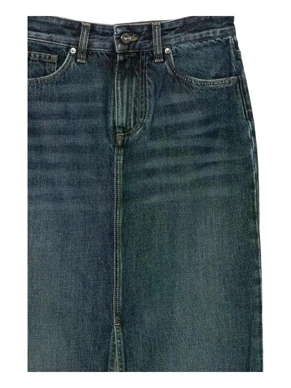 Liu Jo Maxi Denim Skirt With Front Slit - Blue