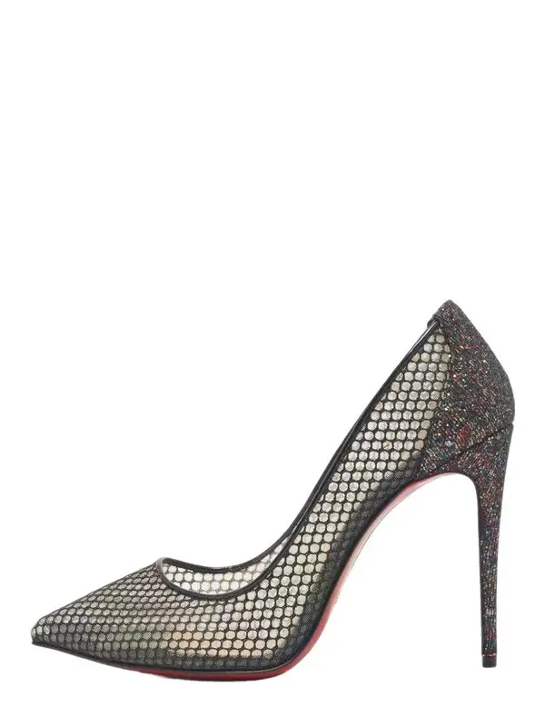 CHRISTIAN LOUBOUTIN Mesh Glitter Stiletto Pumps - Black
