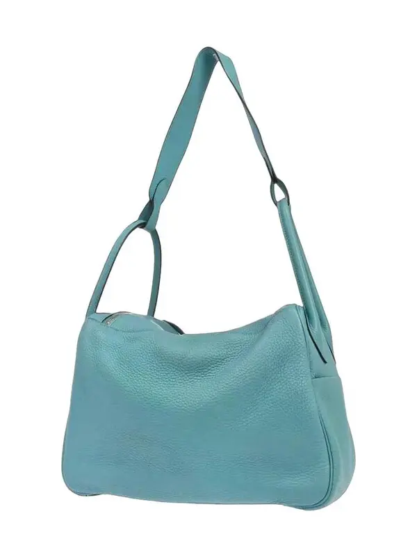 Hermès 34 Lindy Shoulder Bag In Taurillon Clemence Leather - Blue