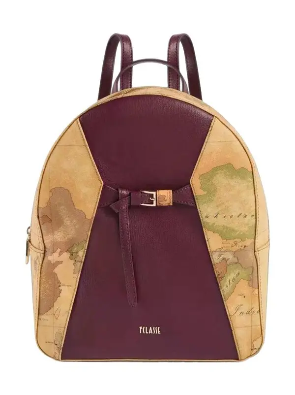 ALVIERO MARTINI 1° CLASSE Geo Classic Panelled Leather Backpack - Red
