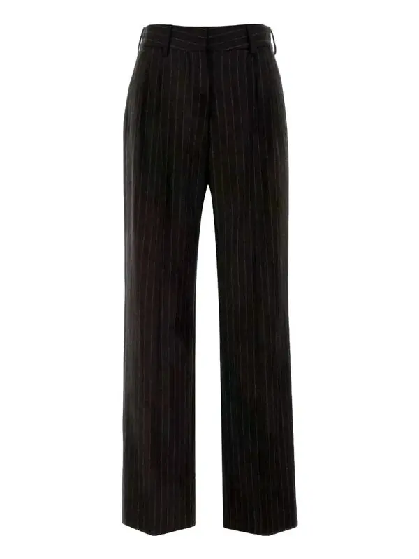 BLAZÉ MILANO Lady Maud Fox Pinstriped Tailored Trousers - Brown