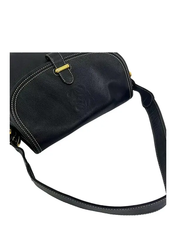 Loewe Leather Anagram Shoulder Bag - Black