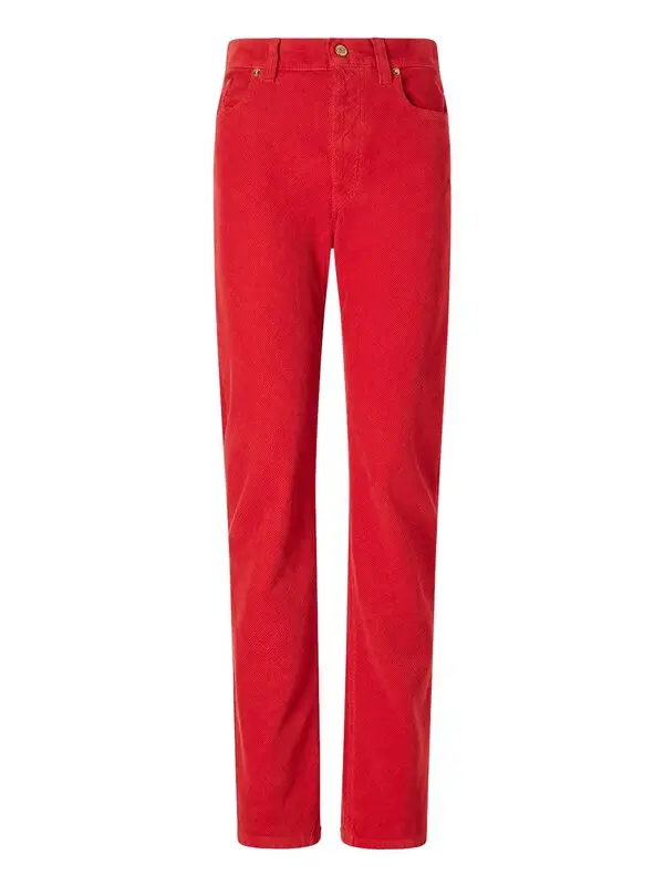 Versace Cotton Corduroy Straight-leg Trousers - Red