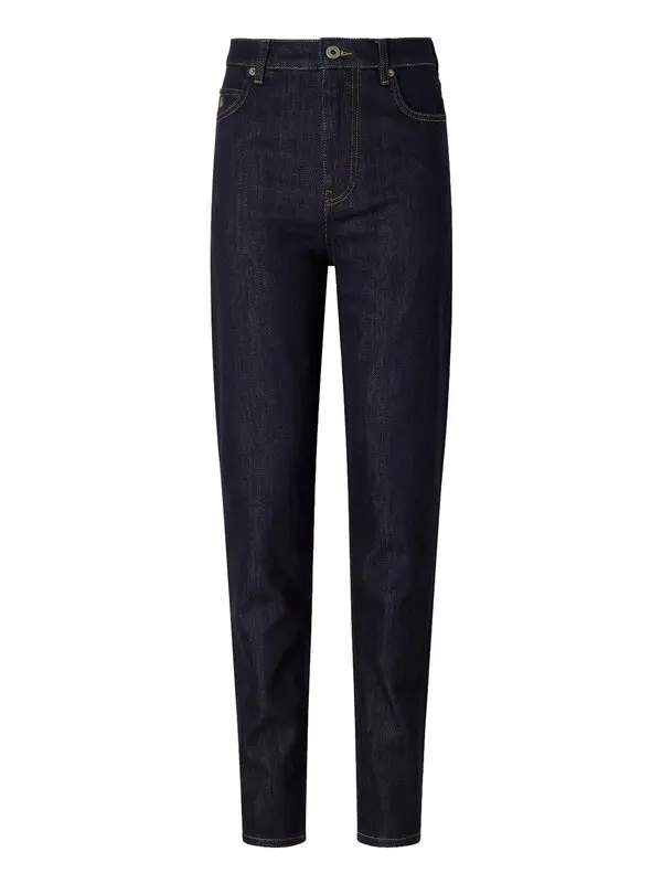 Loewe Anagram Embroidered High-rise Straight-leg Jeans - Blue