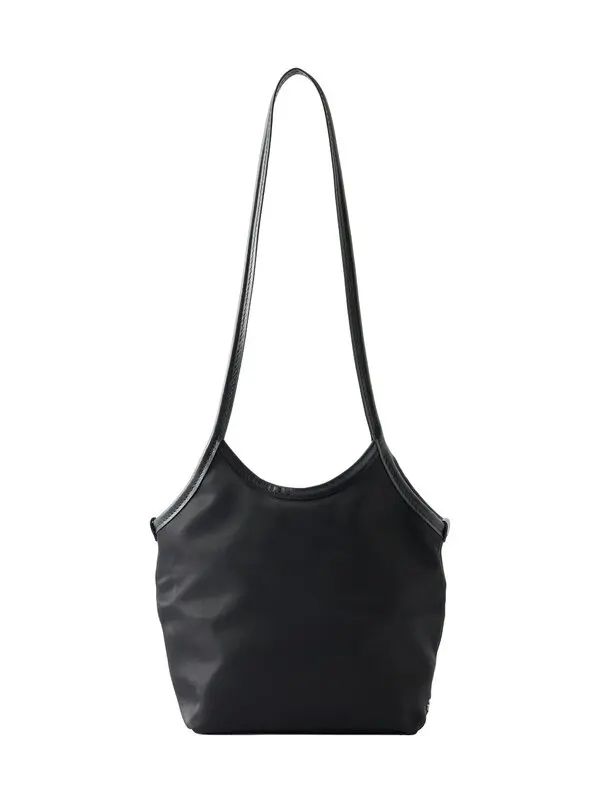 VALESQUE Cami Leather-trimmed Satin Shoulder Bag - Black