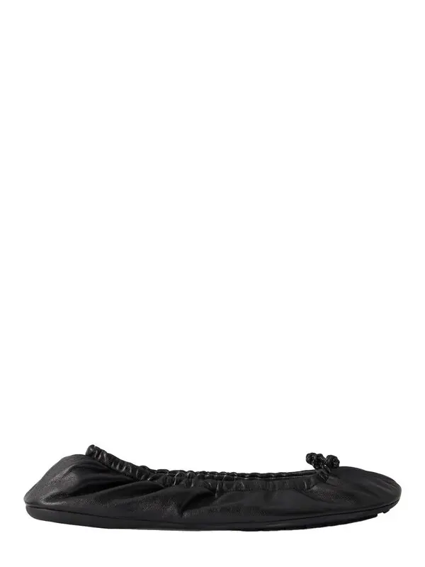 Bottega Veneta Fantasmina Leather Ballet Flats - Black