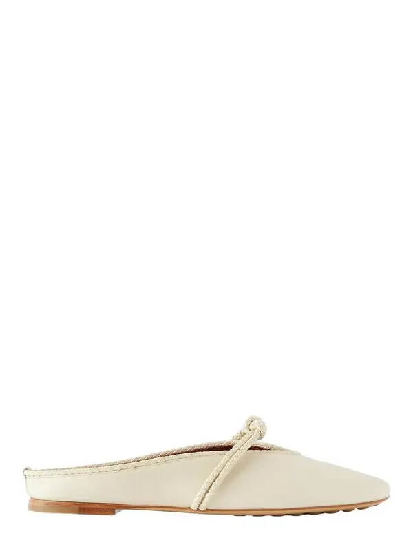 Bottega Veneta Rosa Intrecciato-trimmed Leather Mules - Neutrals