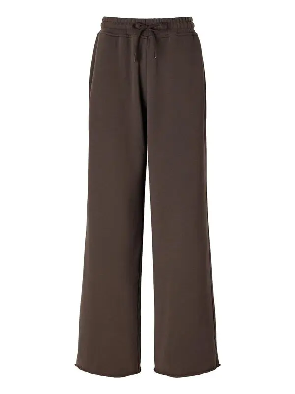 On Club Collective Cotton-jersey Wide-leg Trousers - Brown