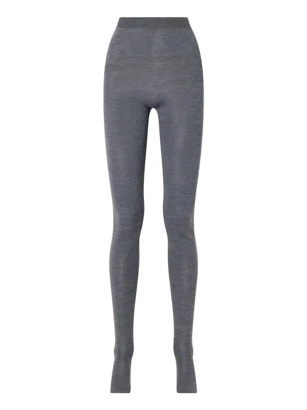 Bottega Veneta Knitted Wool Leggings - Gray