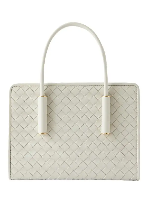 Bottega Veneta Barbara Mini Intrecciato Leather Tote - Gray