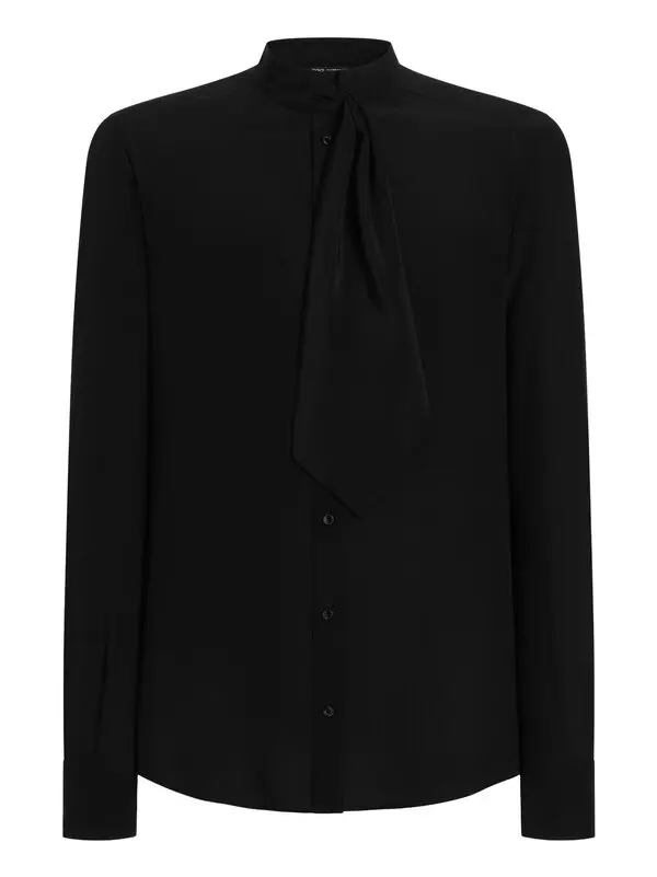 Dolce & Gabbana Crêpe De Chine Martini Shirt Shirts - Black