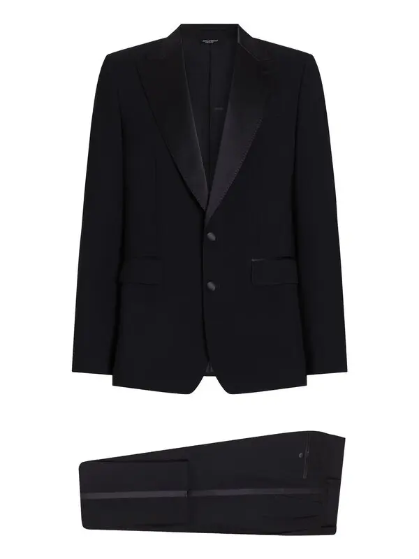 Dolce & Gabbana Single-breasted Wool Tuxedo Sicilia Light Suit Suits And Blazers - Blue