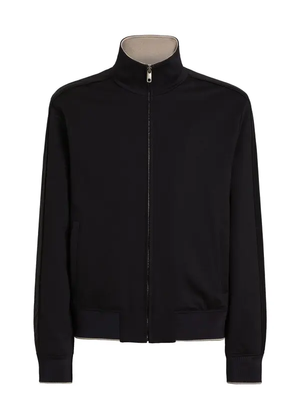 Dolce & Gabbana Jersey Zip-up Sweatshirt Sweatshirts - Blue