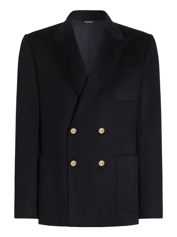 Dolce & Gabbana Portofino Double-breasted Cashmere Jacket Suits And Blazers - Blue