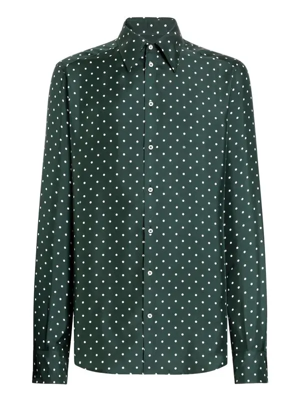 Dolce & Gabbana Polka Dot-print Silk Twill Martini Shirt Shirts - Multicolor
