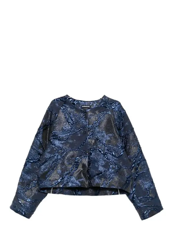 SUSANNE BOMMER Floral Crewneck Jacket - Blue