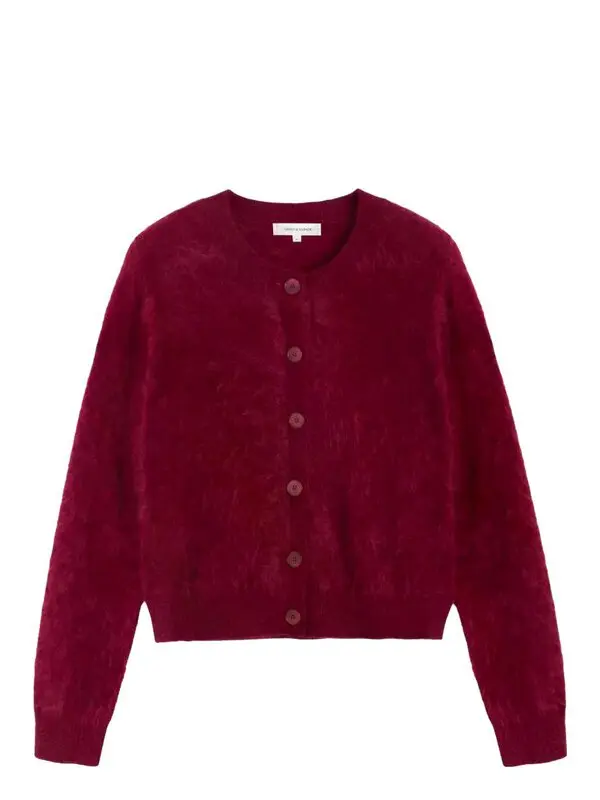 Chinti & Parker Brushed Finish Cashmere Cardigan - Red