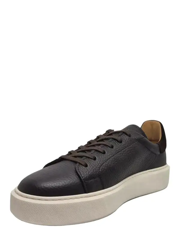 HENDERSON BARACCO Leone Grained Leather Sneakers - Brown
