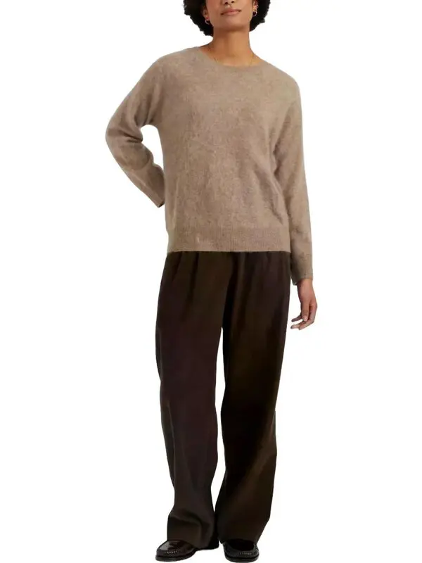 Chinti & Parker Brushed Cashmere Crew Neck Sweater - Brown