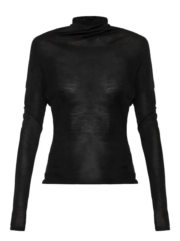 Victoria Beckham High-neck Long-sleeve Top - Black