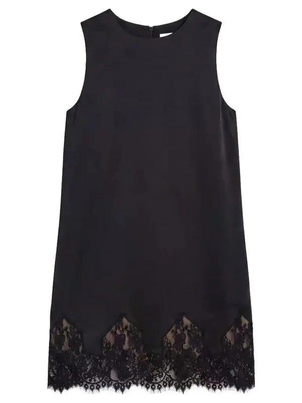 REFORMATION Lace-trim Mini Dress - Black