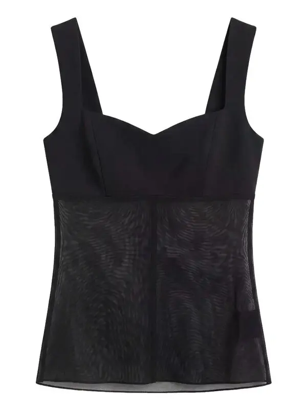 REFORMATION Nova Mesh-panelled Top - Black