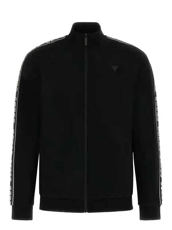 Guess Logo Tape Zip-up Jacket - Black