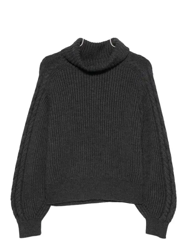 JOSEPH Cable Knit Roll Neck Sweater - Grey