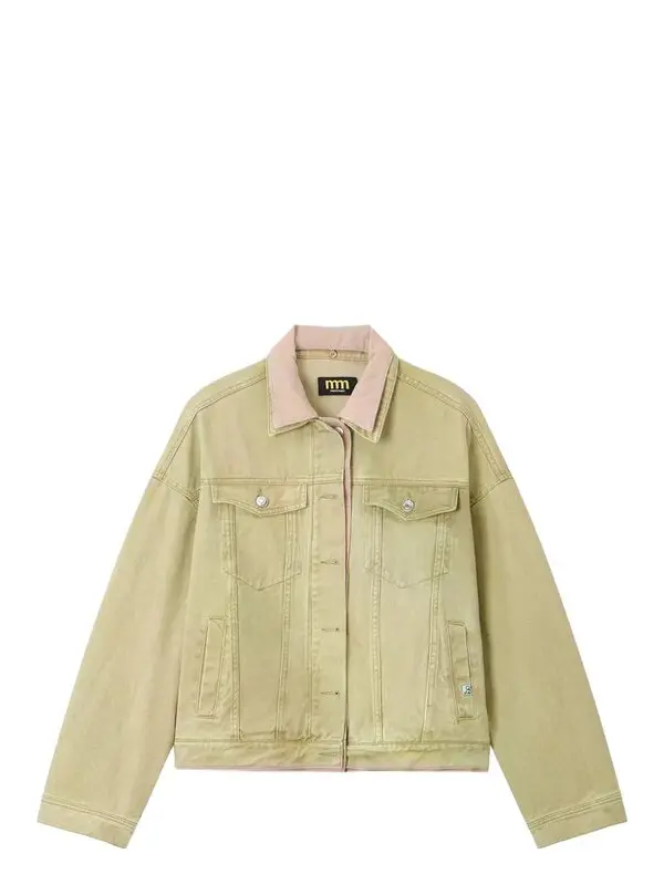 MINI CREAM Logo-patch Denim Jacket - Neutrals