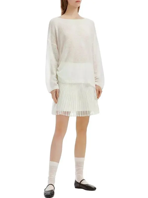 B+AB Pleated Mini Skirt Set - White