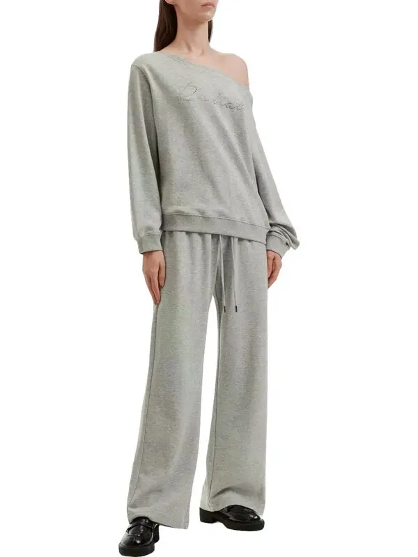 B+AB Embellished Off-shoulder Tracksuit - Grey