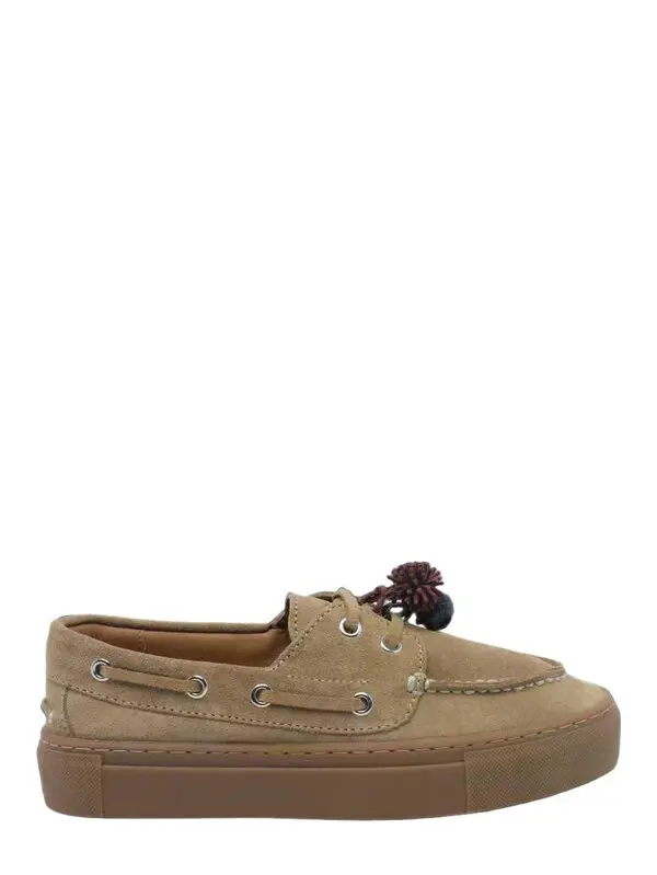 D.a.t.e. Suede Pompom Loafers - Neutrals