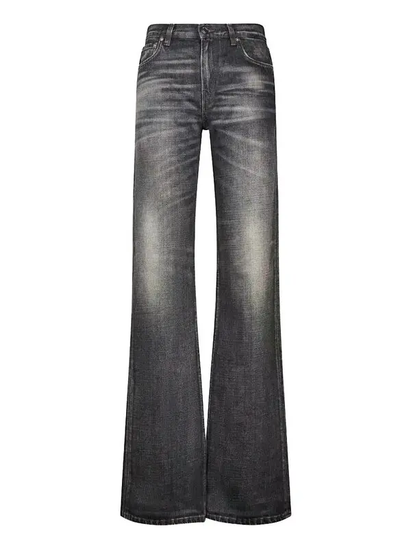 HAIKURE Faded Flared-leg Jeans - Black