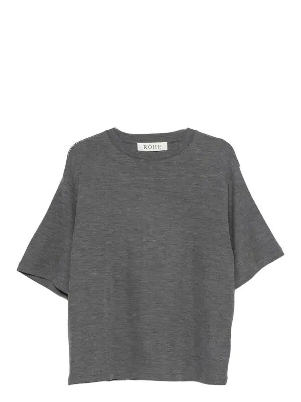 RÓHE Crew-neck Wool T-shirt - Grey