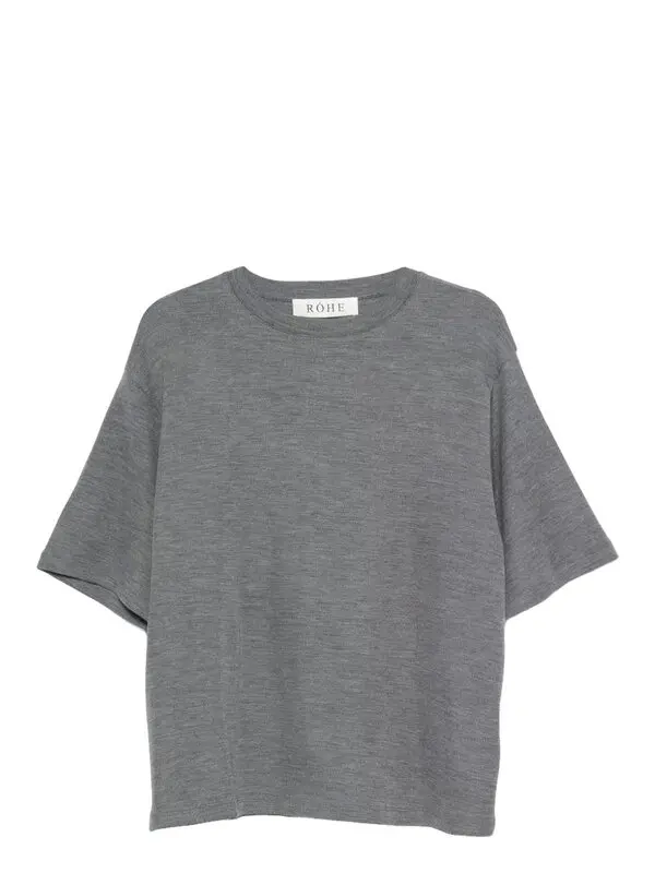 RÓHE Crew-neck Wool T-shirt - Grey