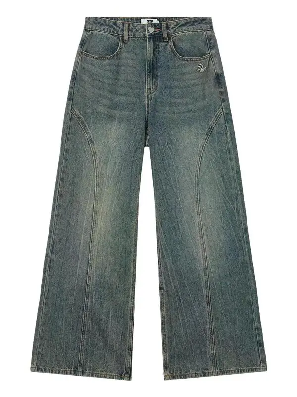 Izzue Seam-detail Wide-leg Jeans - Blue