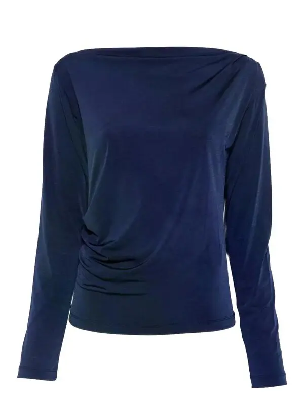 HOMAGE Long-sleeve Ruched Top - Blue