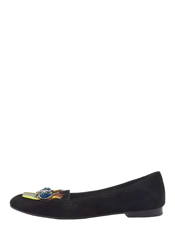 Dior Embellished Flat Pumps - Black