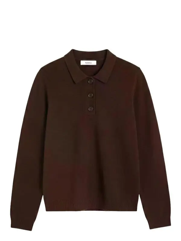 Chinti & Parker Fine Knit Polo Sweater - Brown