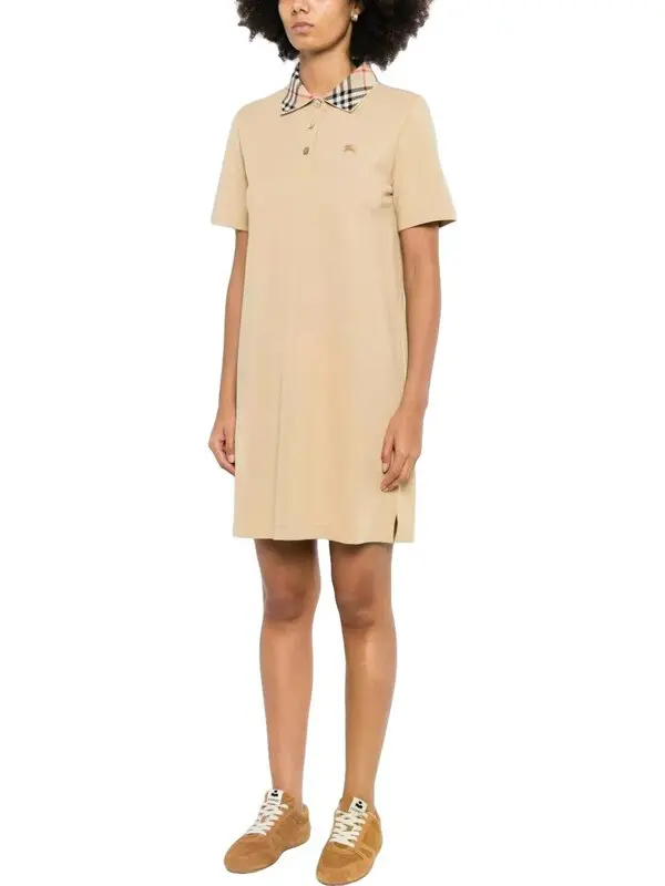 Burberry Check-pattern Collar Polo Dress - Neutrals