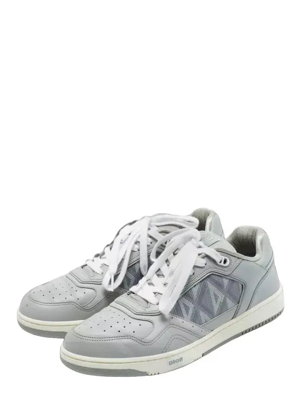 Dior Cd Diamond Print Lace-up Sneakers - Grey