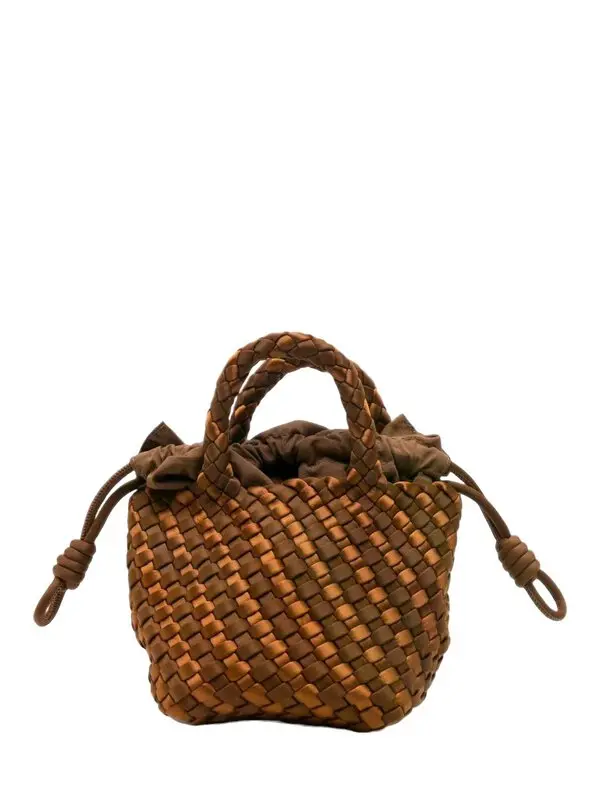 MARREA Woven Satin Shoulder Bag - Brown