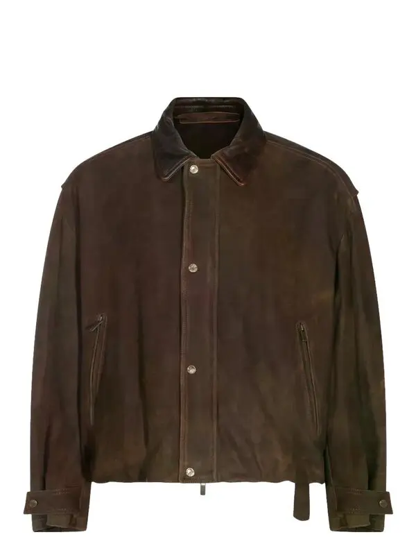 SALVATORE SANTORO Suede Leather Jacket - Brown