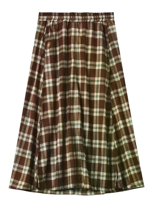 CHOCOOLATE Check A-line Skirt - Brown