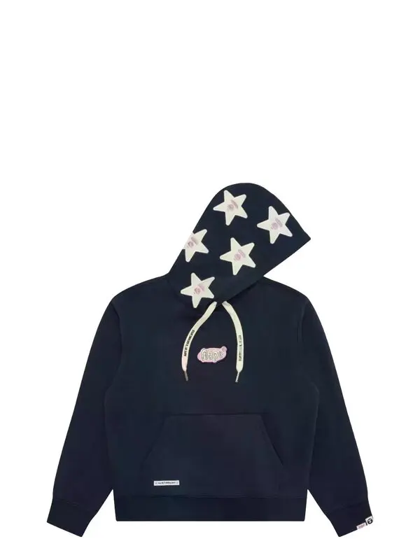 AAPE BY *A BATHING APE Logo-patch Star-print Hoodie - Blue