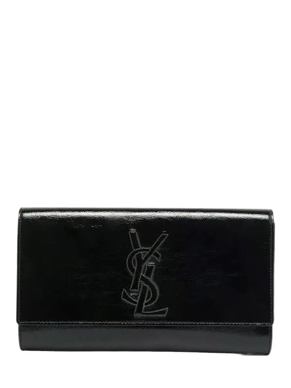 Saint Laurent Belle De Jour Patent Leather Clutch Bag - Black