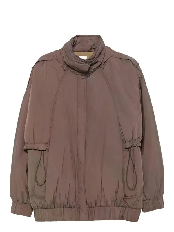 ALYSI Drawstring Hooded Jacket - Brown